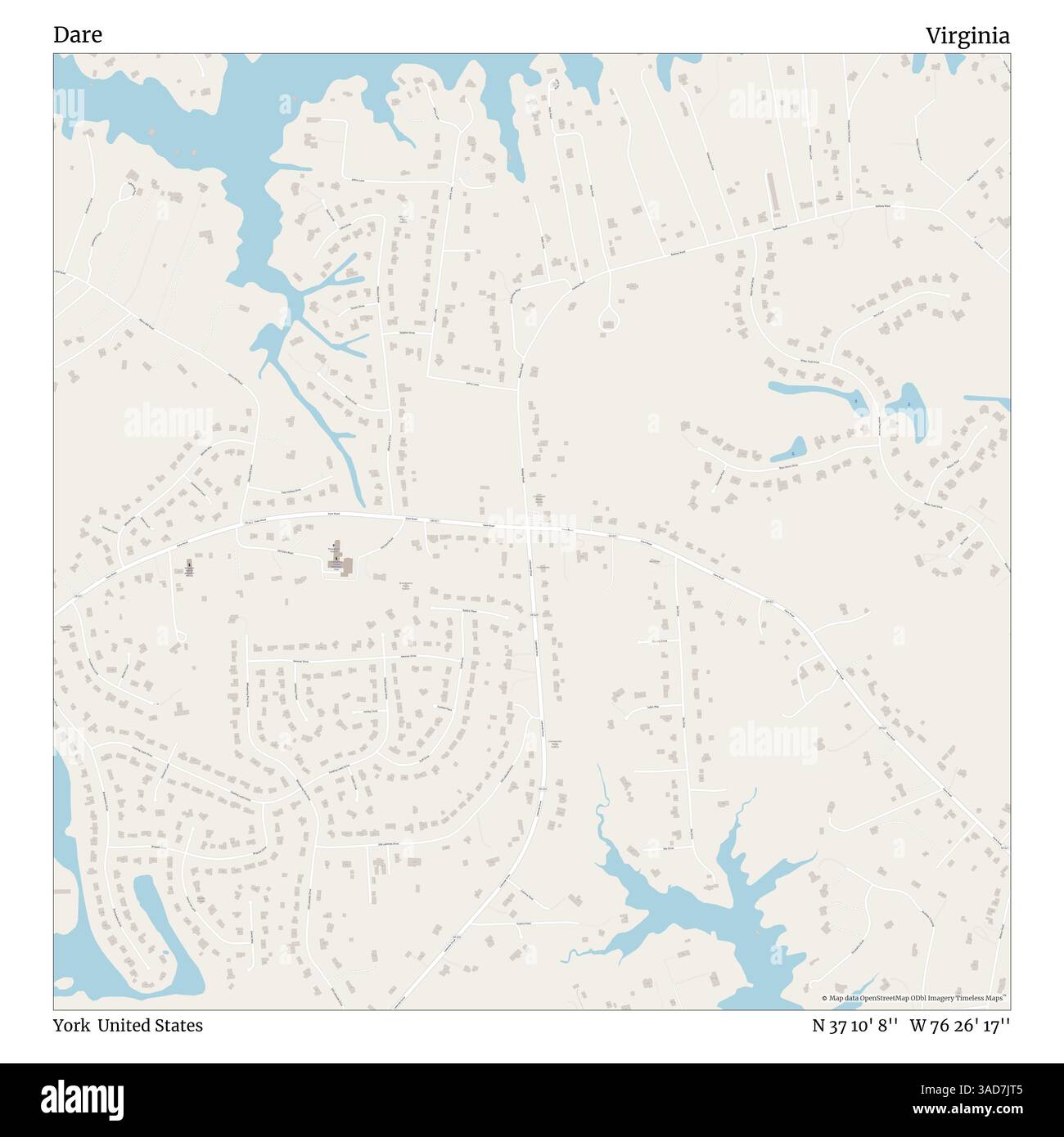 Dare, York, United States, Virginia, N 37 10' 8'', W 76 26' 17'', map ...