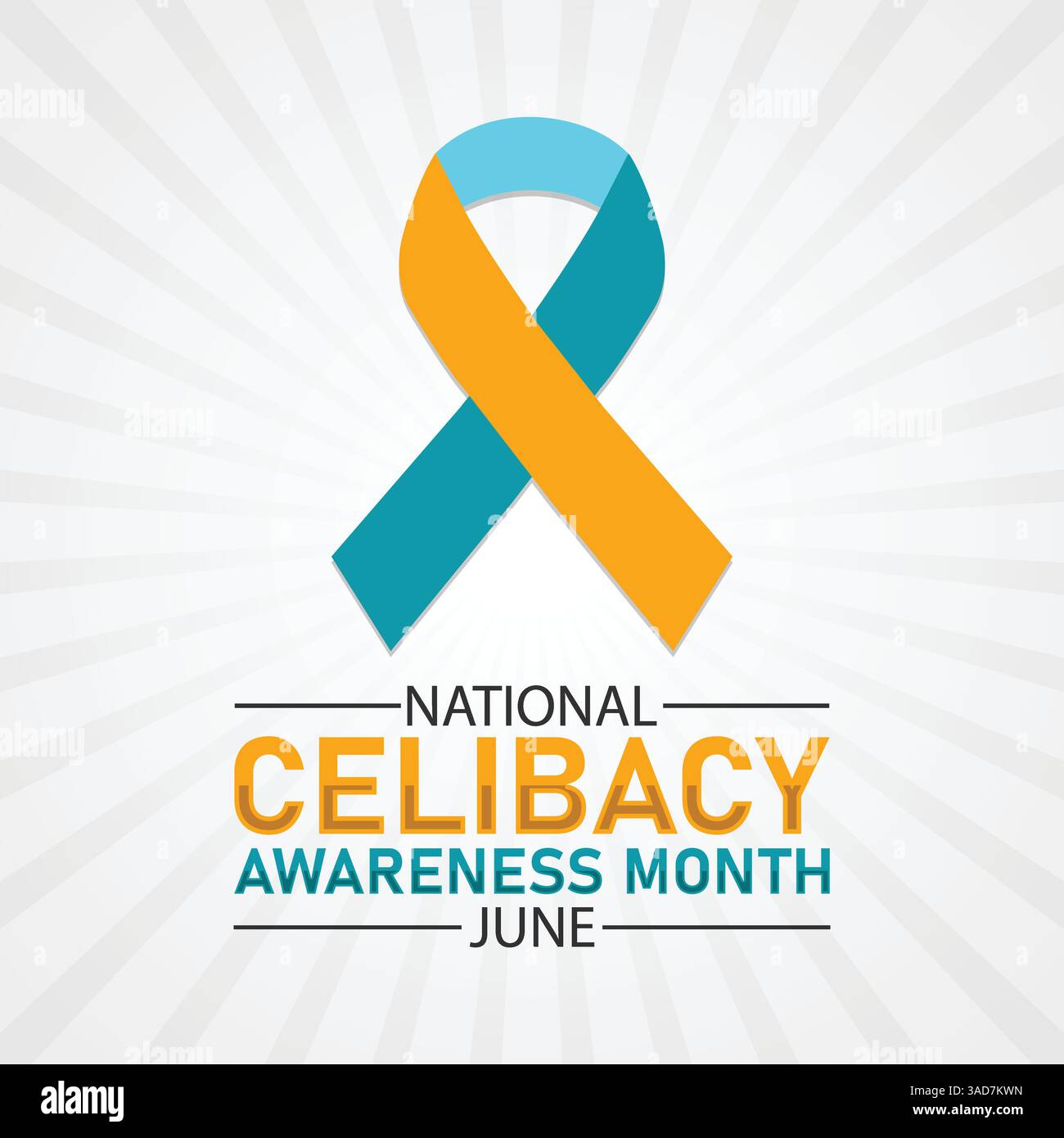 National Celibacy Awareness Month June – Symbolic Ribbon Design Stock ...