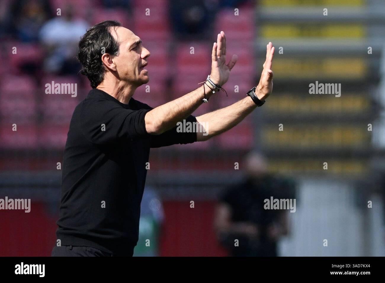 AC Monza's head coach Alessandro Nesta gestures during Serie A soccer ...