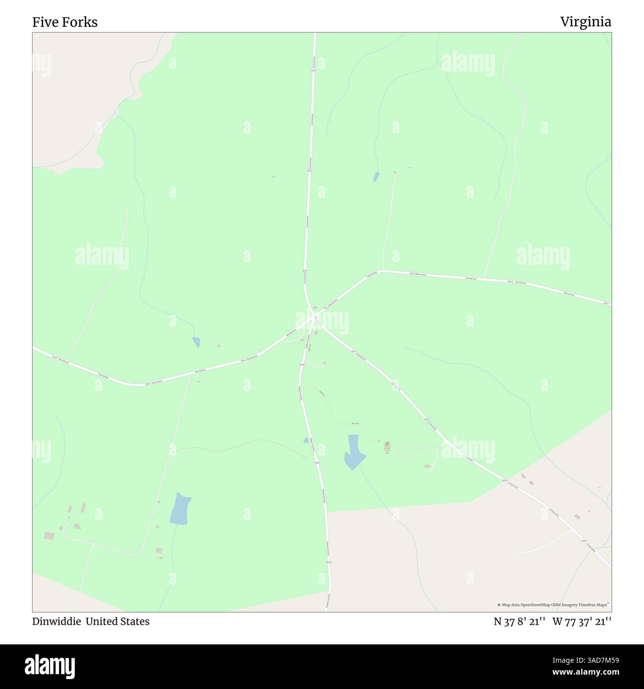 Five Forks, Dinwiddie, United States, Virginia, N 37 8' 21'', W 77 37 ...