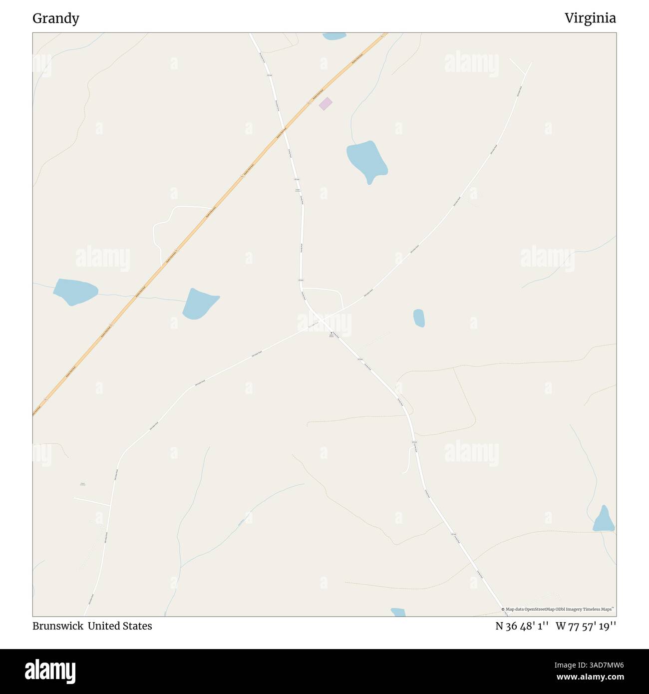 Grandy, Brunswick, United States, Virginia, N 36 48' 1'', W 77 57' 19 ...