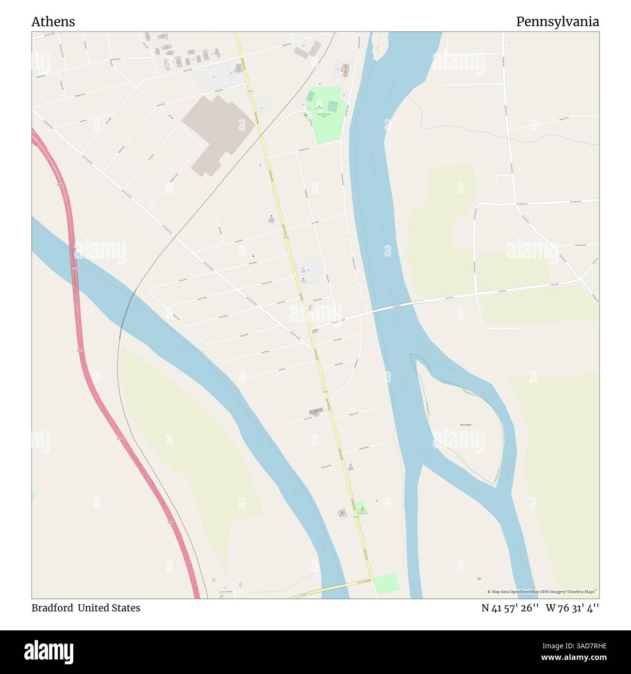 Athens, Bradford, United States, Pennsylvania, N 41 57' 26'', W 76 31 ...