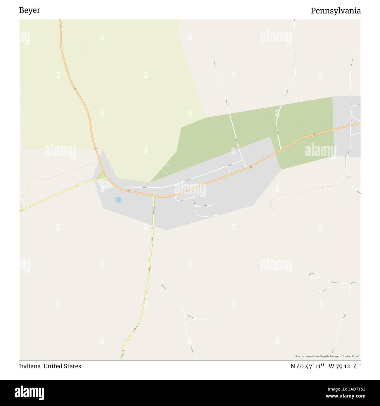 Beyer, Indiana, United States, Pennsylvania, N 40 47' 11'', W 79 12' 4 ...