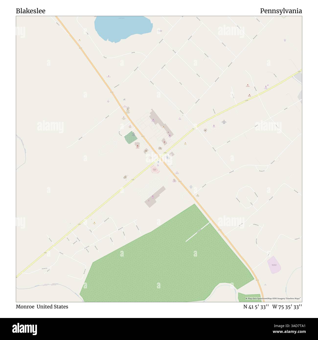 Blakeslee, Monroe, United States, Pennsylvania, N 41 5' 33'', W 75 35 ...