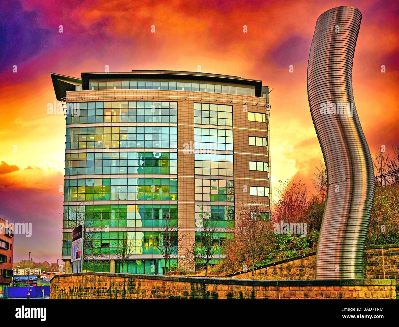 Gateshead quayside office blocks and Swirl sculpture by Colin Rose is ...