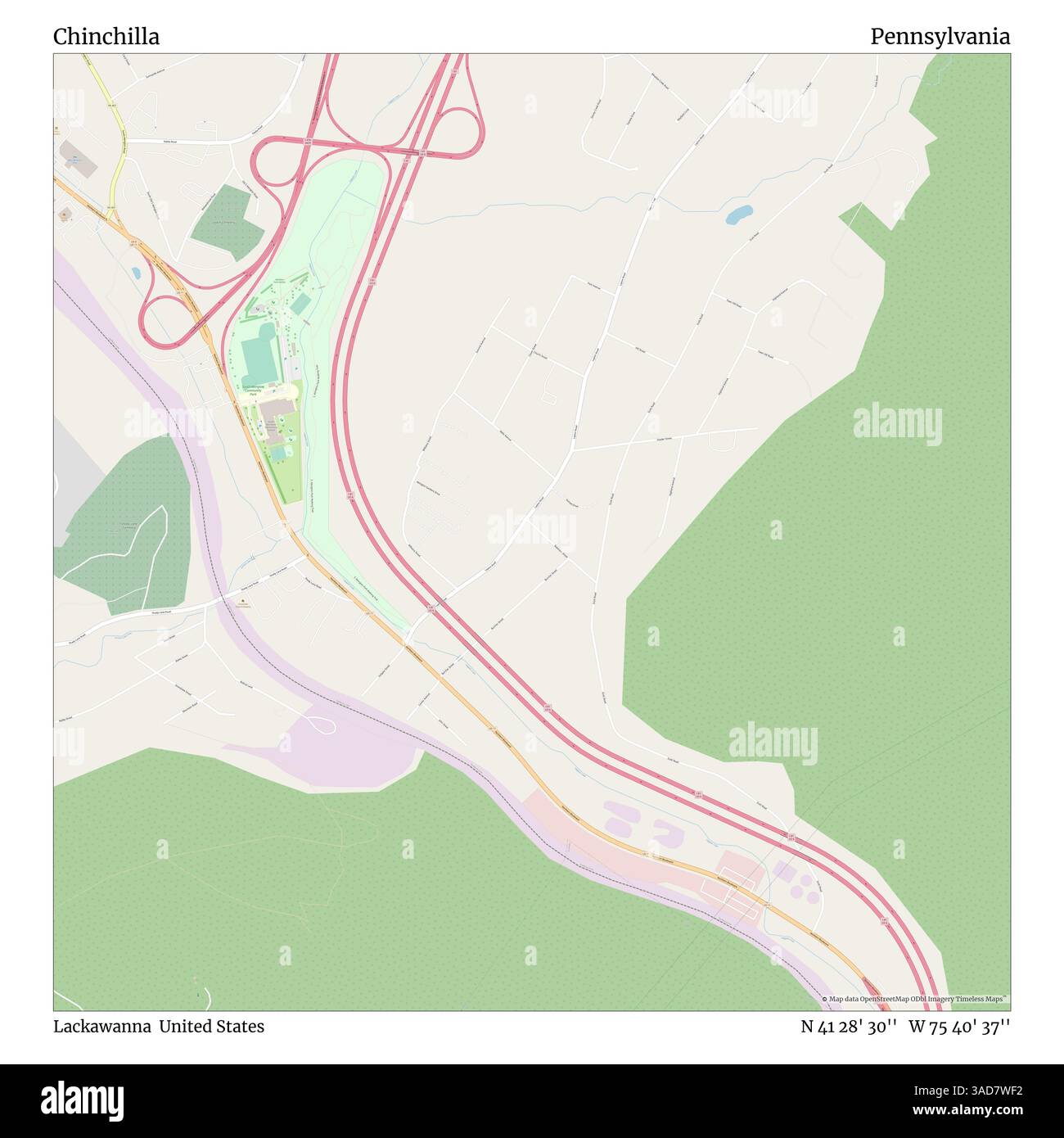 Chinchilla, Lackawanna, United States, Pennsylvania, N 41 28' 30'', W ...