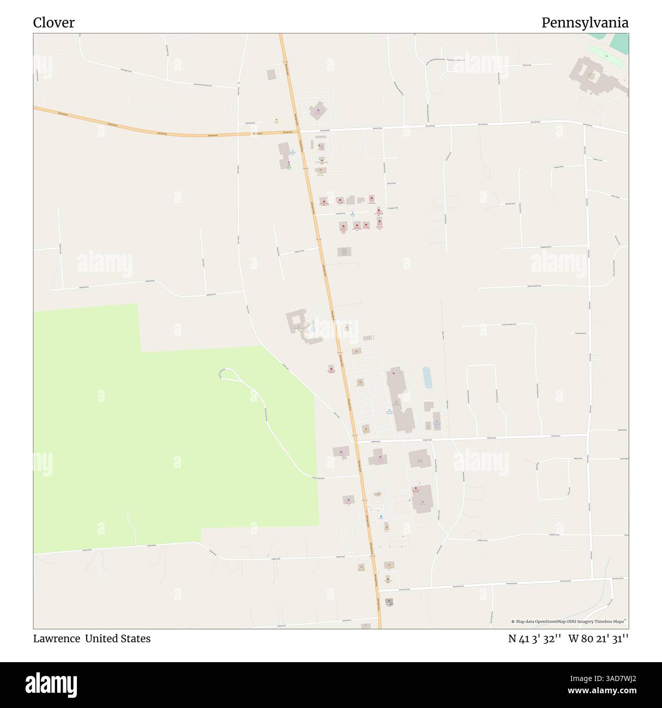 Clover, Lawrence, United States, Pennsylvania, N 41 3' 32'', W 80 21 ...