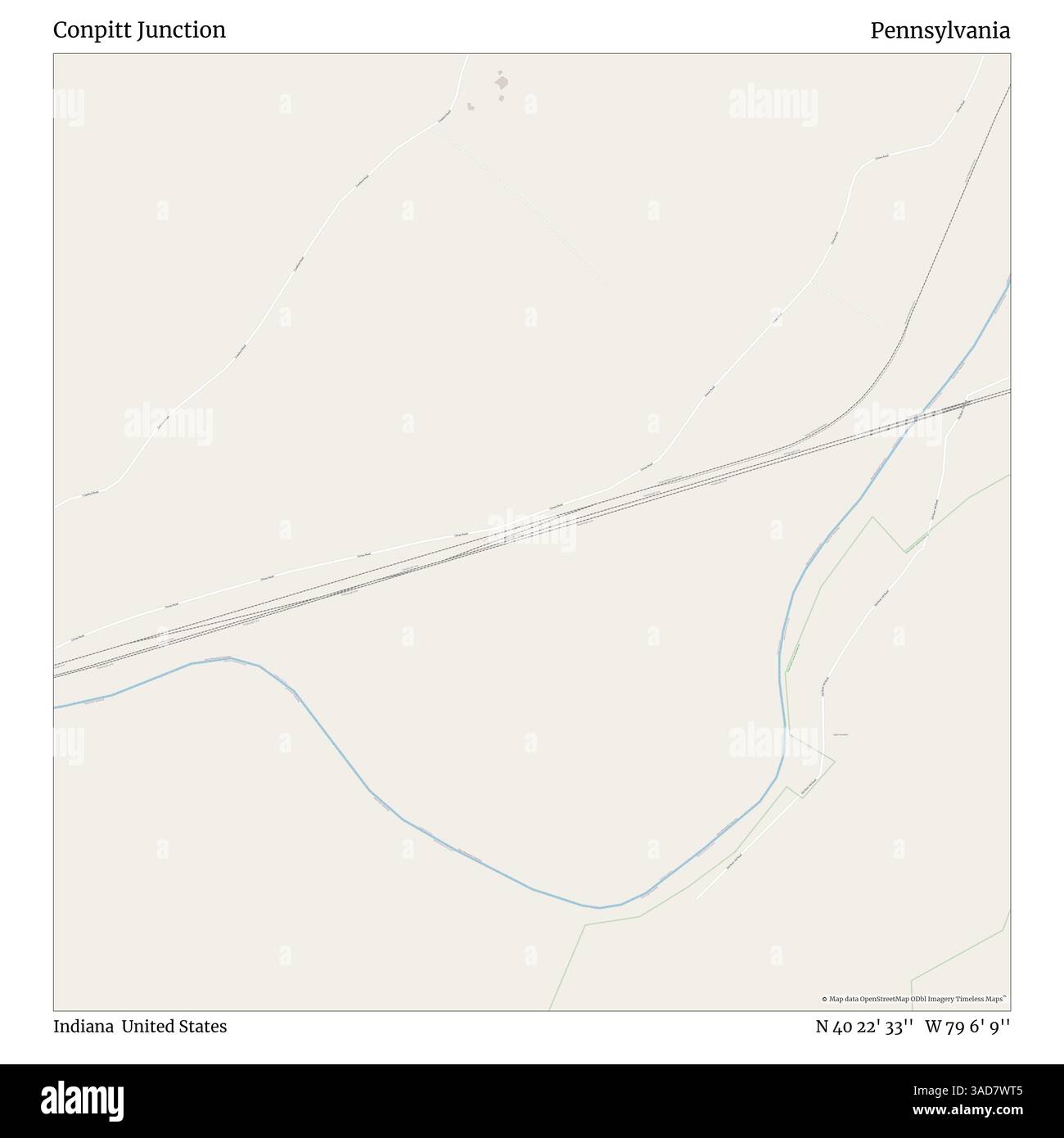 Conpitt Junction, Indiana, United States, Pennsylvania, N 40 22' 33 ...