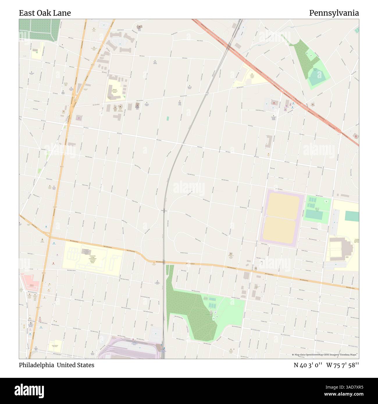 East Oak Lane, Philadelphia, United States, Pennsylvania, N 40 3' 0 ...