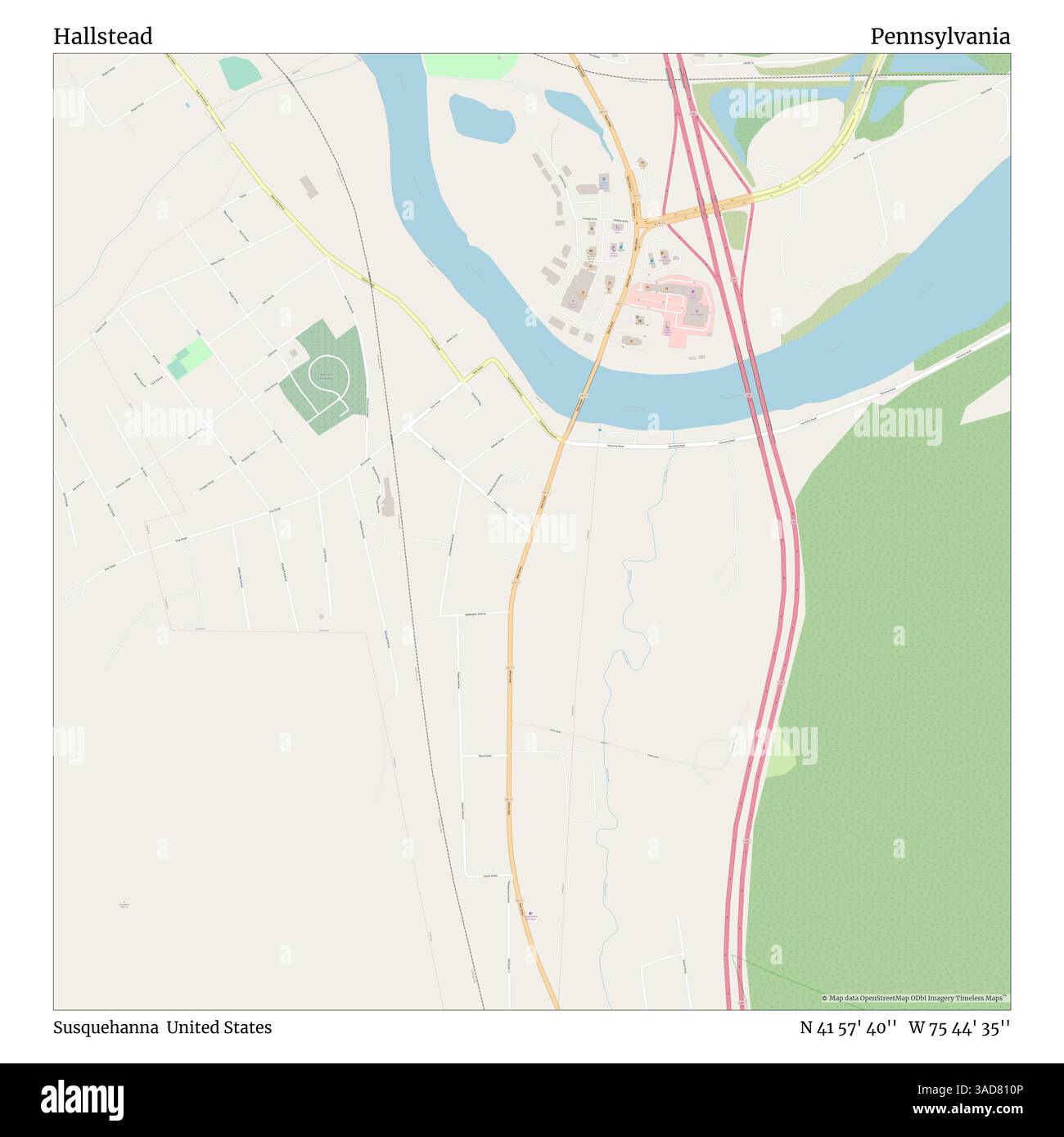 Hallstead, Susquehanna, United States, Pennsylvania, N 41 57' 40'', W ...
