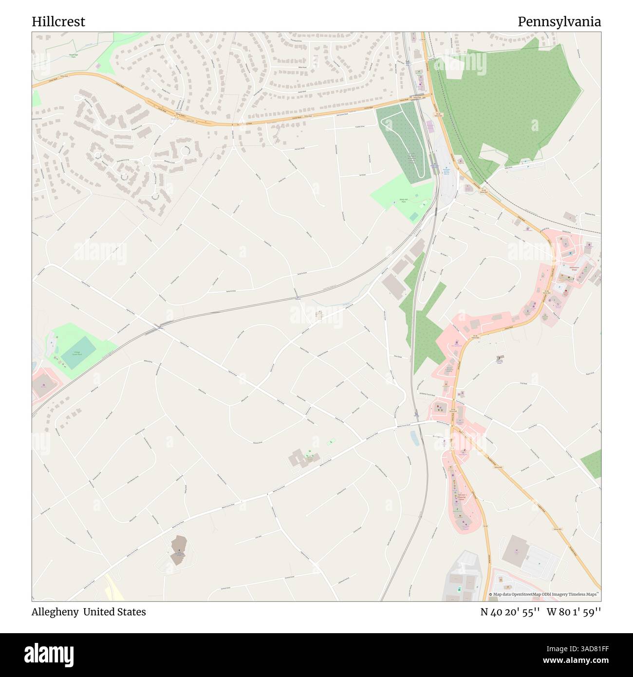Hillcrest, Allegheny, United States, Pennsylvania, N 40 20' 55'', W 80 ...
