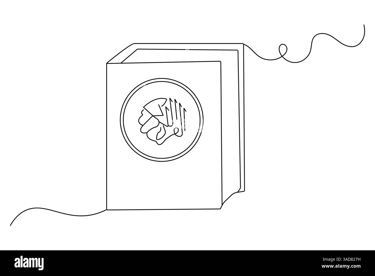 Quran one line drawing of minimalist vector icon with black and white ...