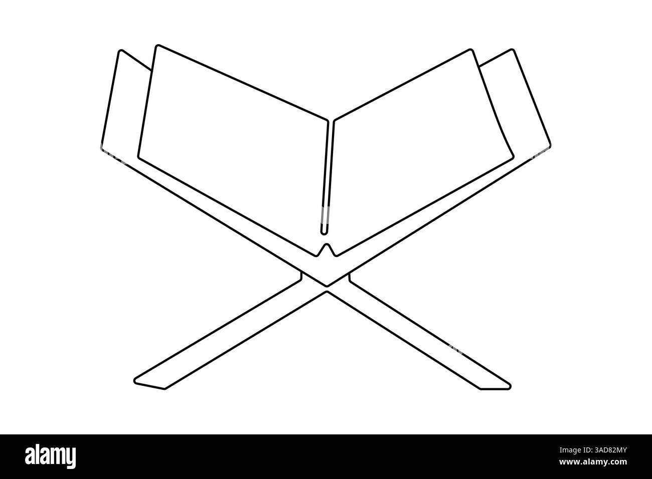 Quran one line drawing of minimalist vector icon with black and white ...