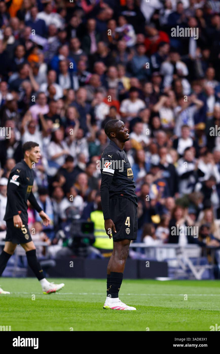 Mouctar Diakhaby of Valencia reacts during the Spanish League, LaLiga ...