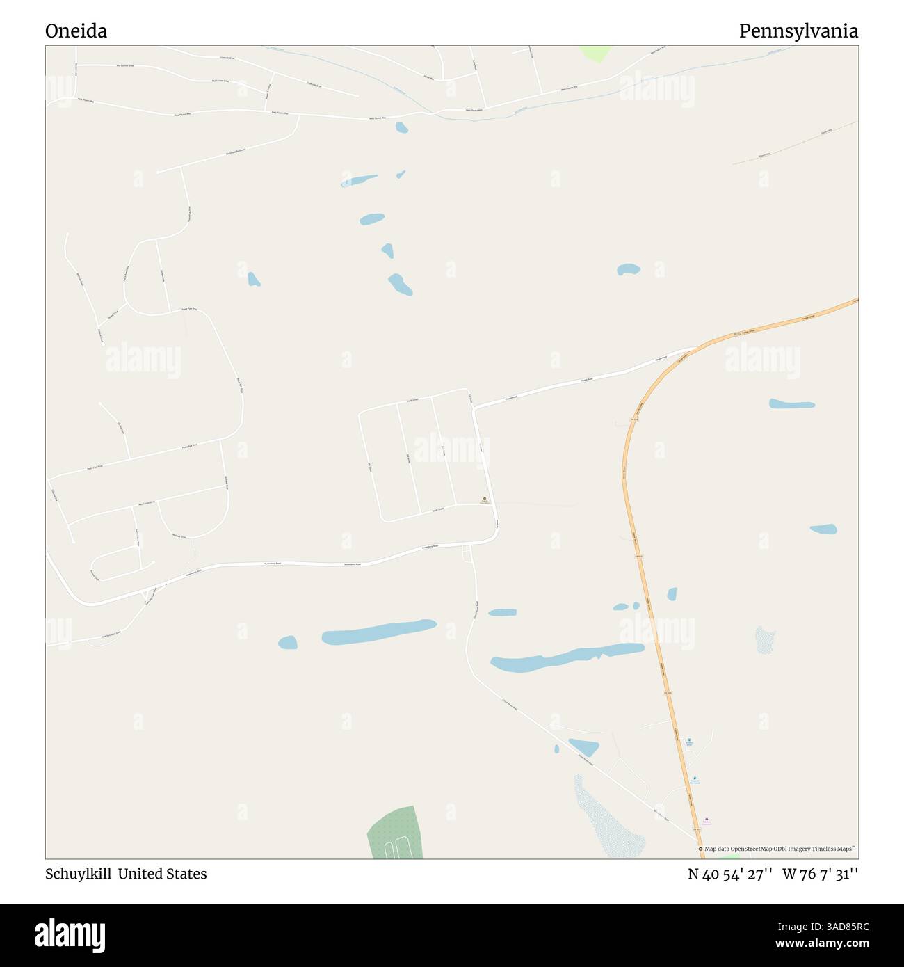 Oneida, Schuylkill, United States, Pennsylvania, N 40 54' 27'', W 76 7 ...