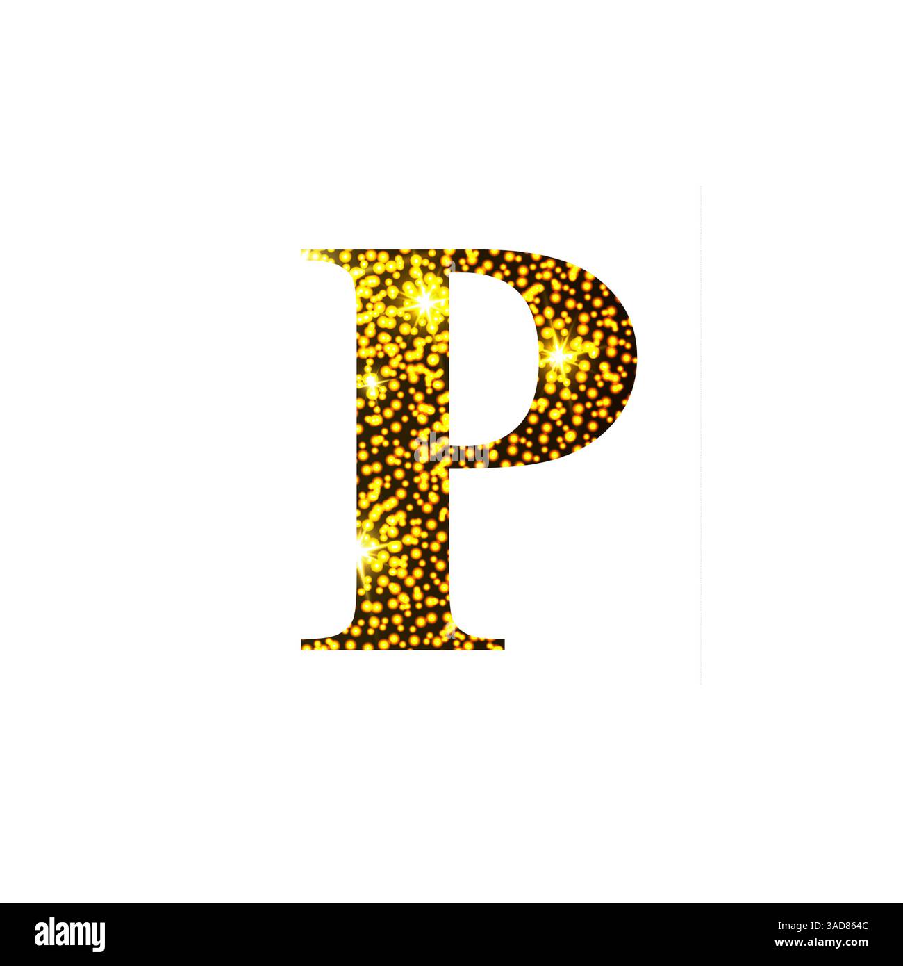 Golden letter P. Letter of the alphabet Stock Photo - Alamy