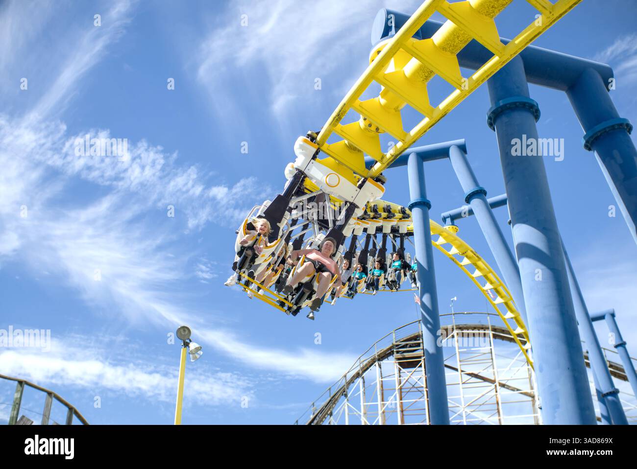 Freedom Flyer rollercoaster in action at Fun Spot America Florida, USA ...