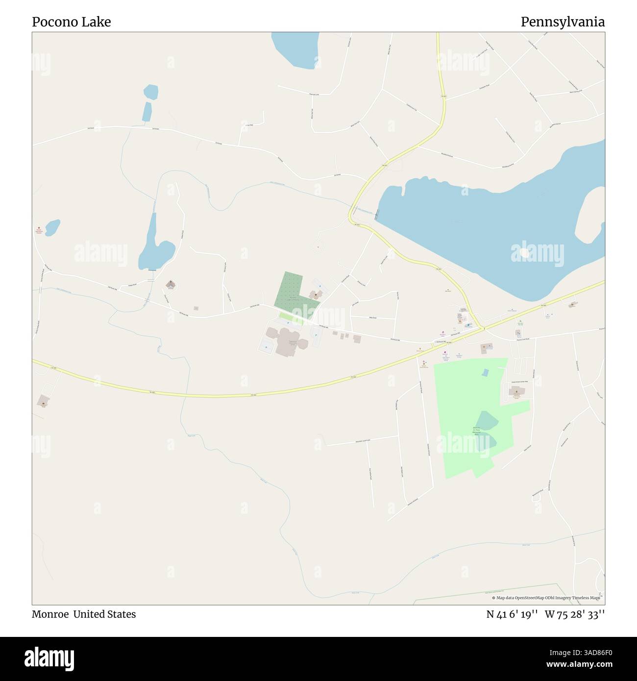 Pocono Lake, Monroe, United States, Pennsylvania, N 41 6' 19'', W 75 28 ...