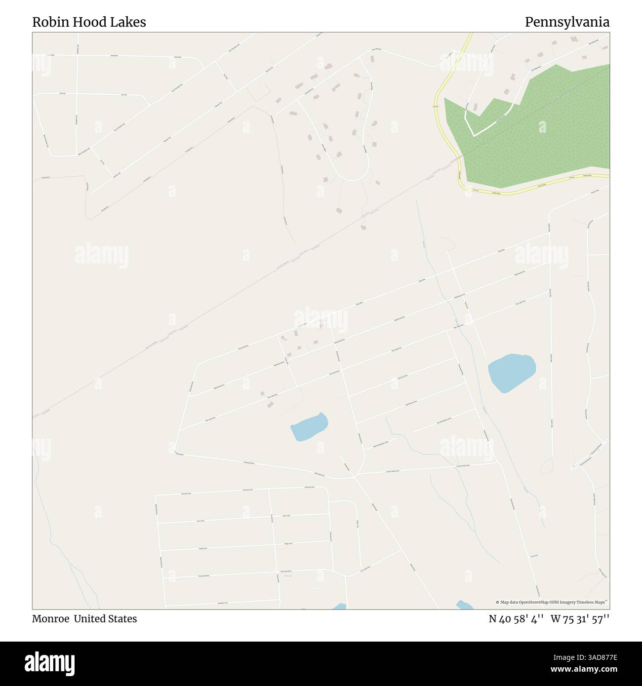 Robin Hood Lakes, Monroe, United States, Pennsylvania, N 40 58' 4'', W ...