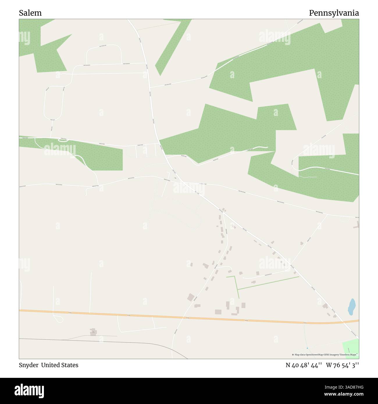 Salem, Snyder, United States, Pennsylvania, N 40 48' 44'', W 76 54' 3 ...