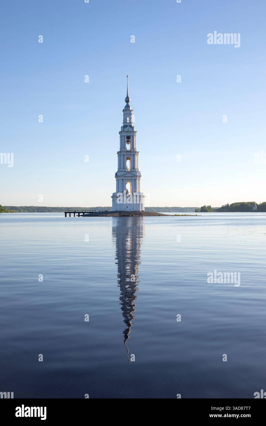 St. Nicholas Cathedral Bell Tower with reflection. Kalyazin, Tver region, Russia Stock Photo - Alamy
