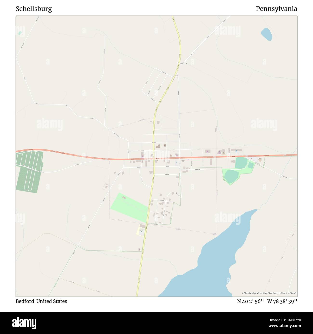 Schellsburg, Bedford, United States, Pennsylvania, N 40 2' 56'', W 78 ...