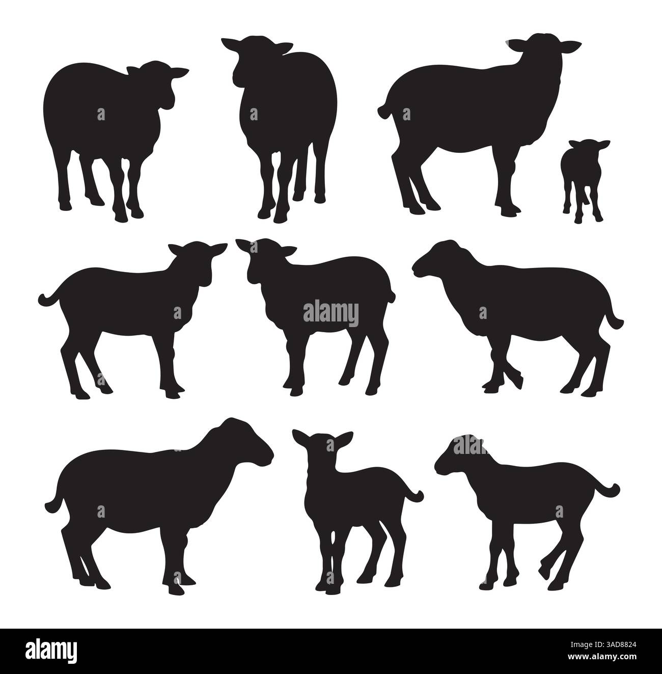 Sheep silhouette, vector illustration. Ideal for farm, livestock, and ...