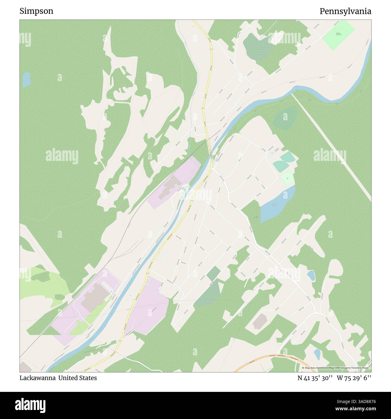 Simpson, Lackawanna, United States, Pennsylvania, N 41 35' 30'', W 75 ...