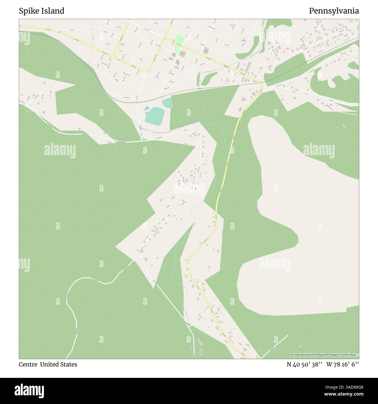 Spike Island, Centre, United States, Pennsylvania, N 40 50' 38'', W 78 ...