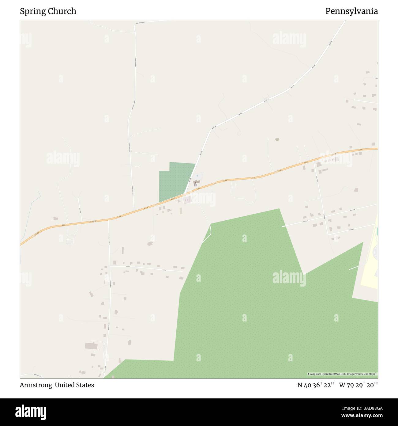 Spring Church, Armstrong, United States, Pennsylvania, N 40 36' 22'', W ...