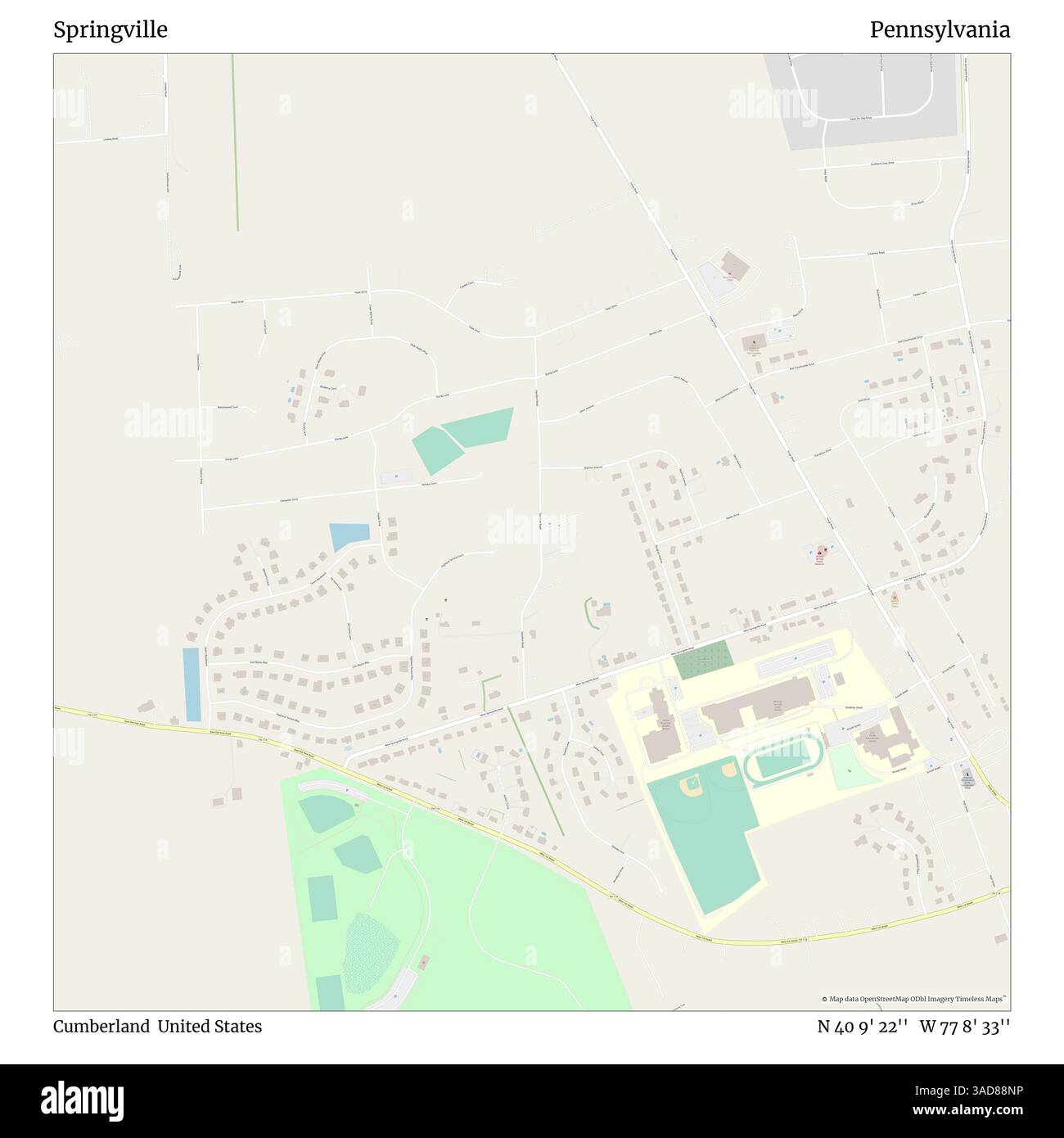Springville, Cumberland, United States, Pennsylvania, N 40 9' 22'', W ...