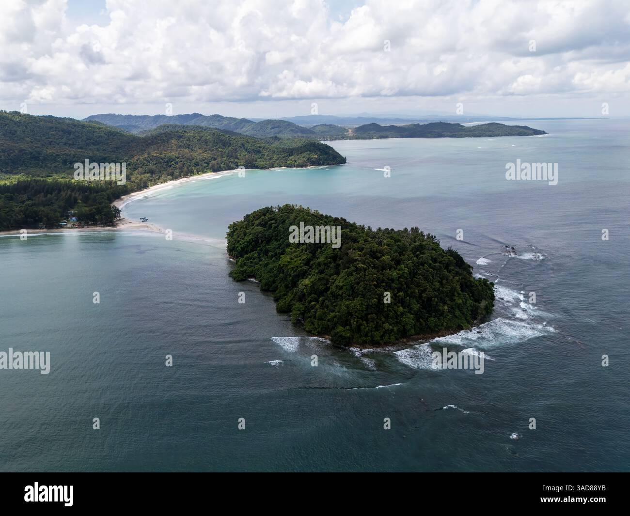 Drone point of view Kelambu Beach in Kudat Sabah Borneo Malaysia Stock ...