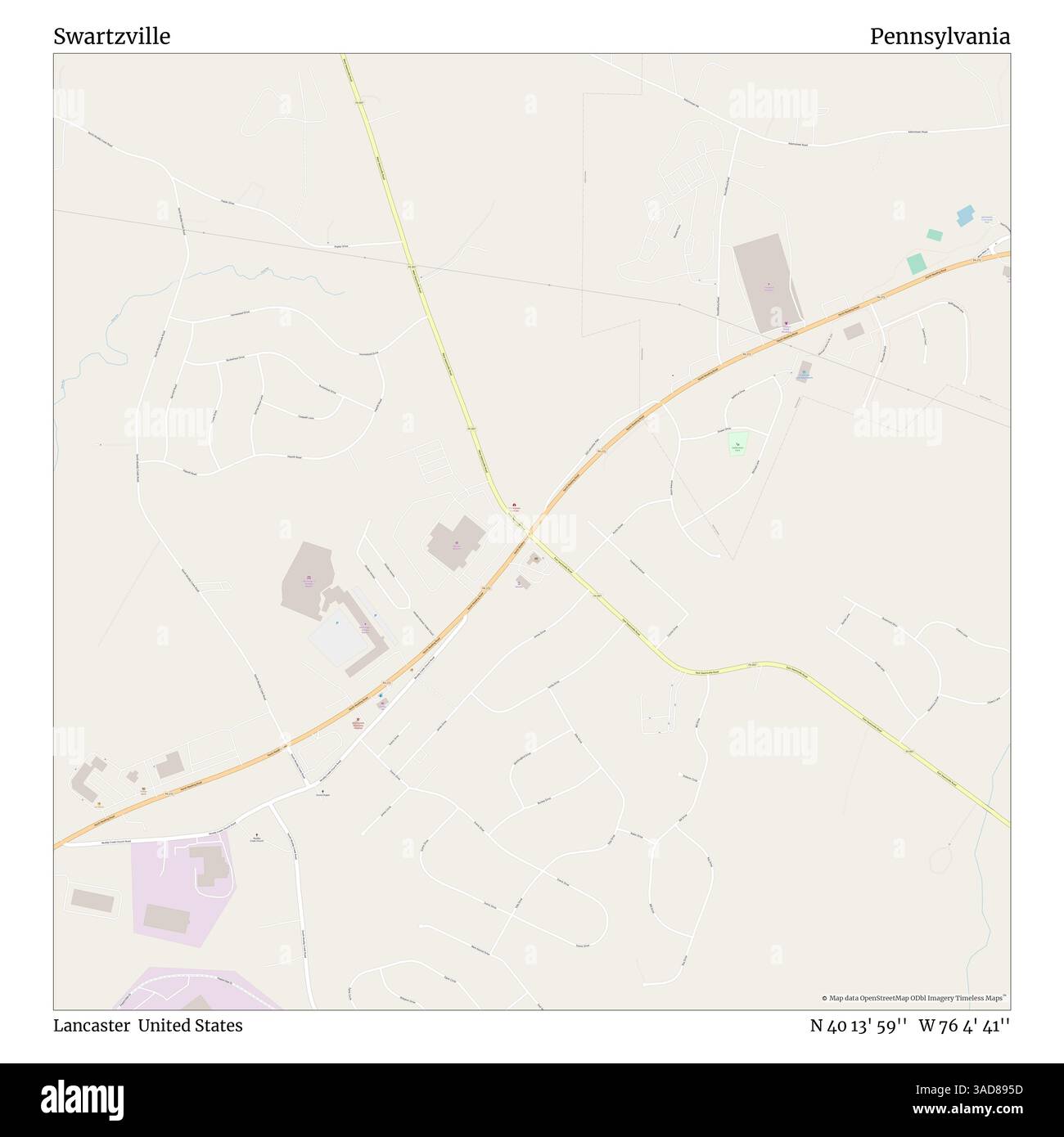 Swartzville, Lancaster, United States, Pennsylvania, N 40 13' 59'', W ...