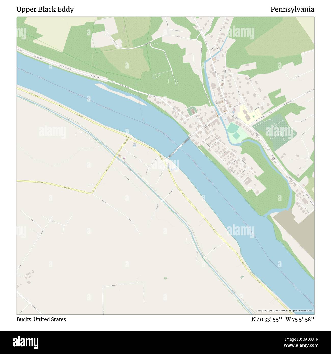 Upper Black Eddy, Bucks, United States, Pennsylvania, N 40 33' 55'', W ...