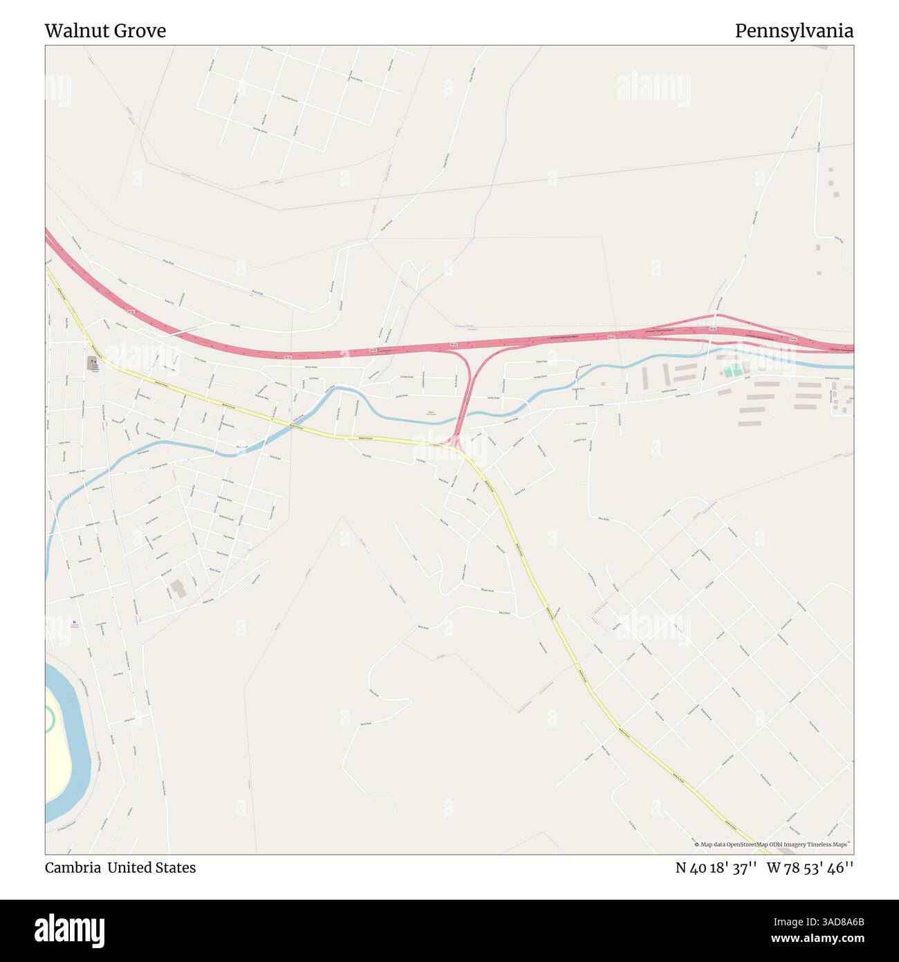Walnut Grove, Cambria, United States, Pennsylvania, N 40 18' 37'', W 78 ...