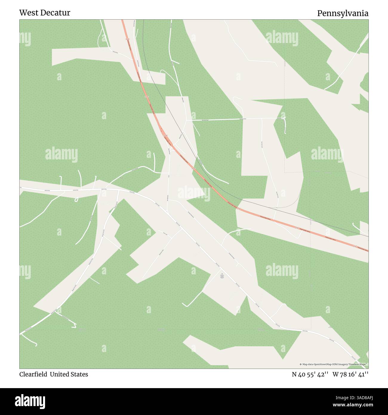 West Decatur, Clearfield, United States, Pennsylvania, N 40 55' 42'', W ...