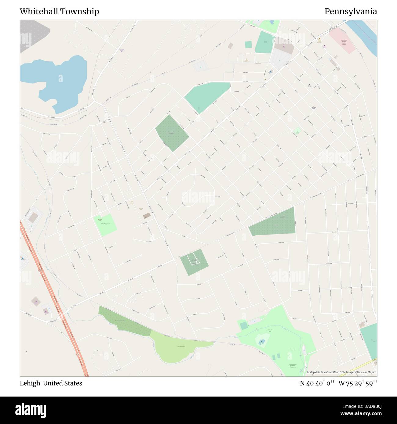 Whitehall Township, Lehigh, United States, Pennsylvania, N 40 40' 0 ...