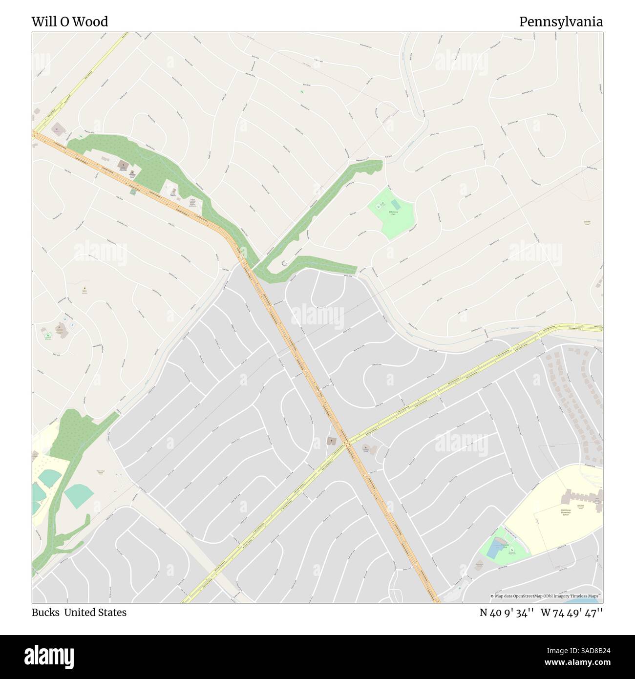 Will O Wood, Bucks, United States, Pennsylvania, N 40 9' 34'', W 74 49 ...