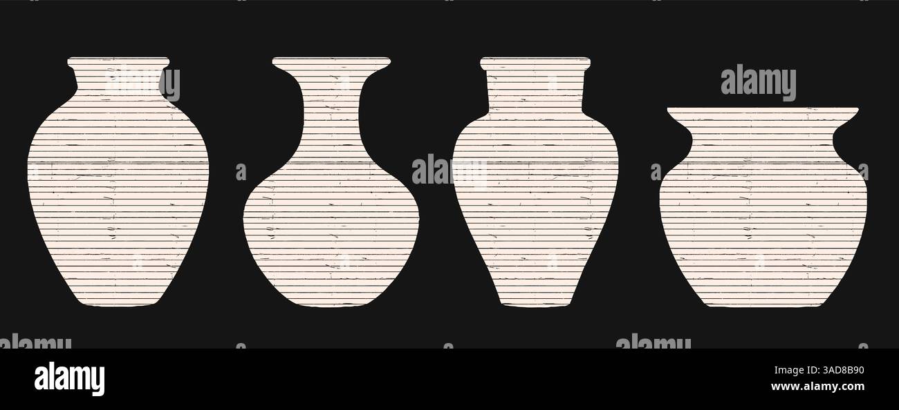 Antique vase and pottery collage with ripped paper elements. Chinese ...