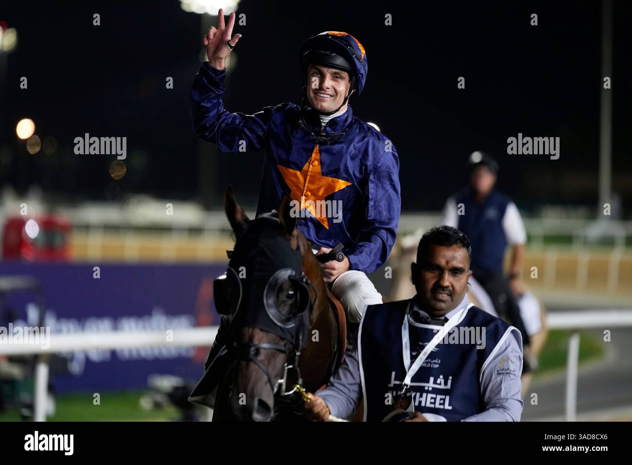Jockey Connor Beasley with Dark Saffron reacts after winning the $2 ...