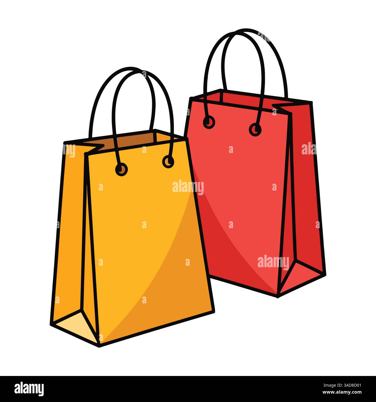 Shopping bag cartoon icon. Cute shopping bag with a cheerful design ...