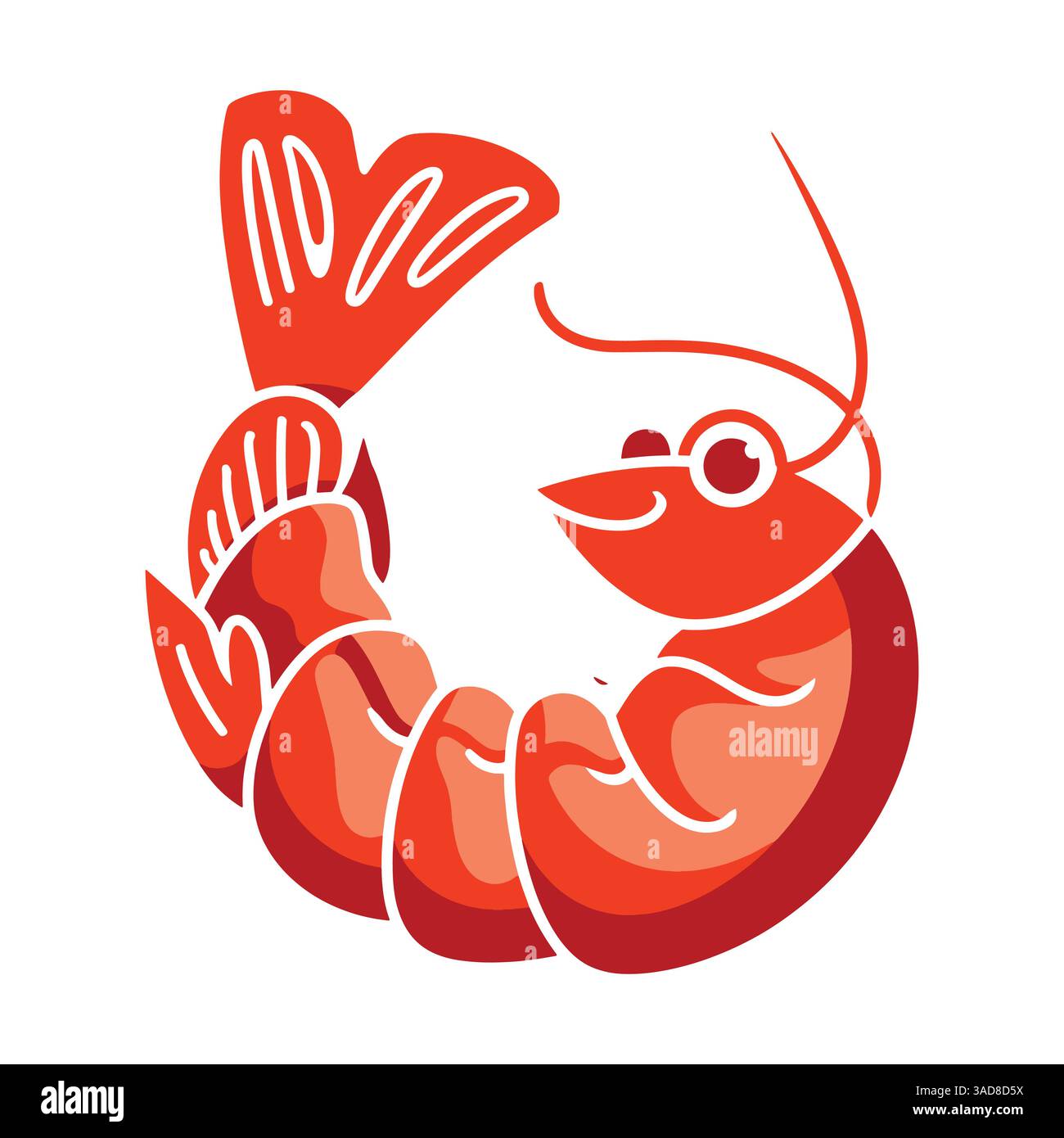 Shrimp vector illustration. Peeled shrimp meat, fresh prawn. Healthy ...