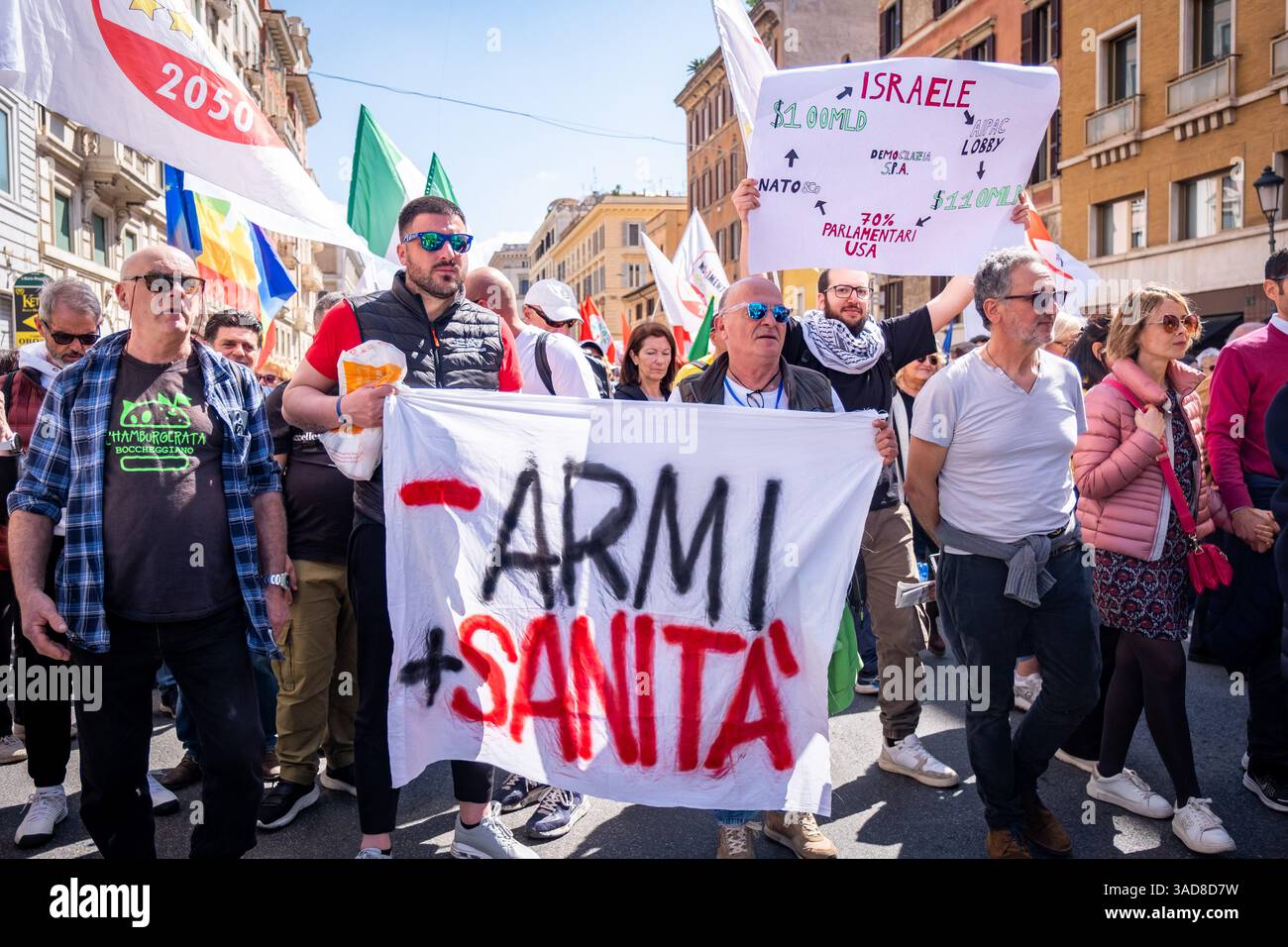 Rome, Rm, Italy. 5th Apr, 2025. The 5-Star Movement gathers thousands ...