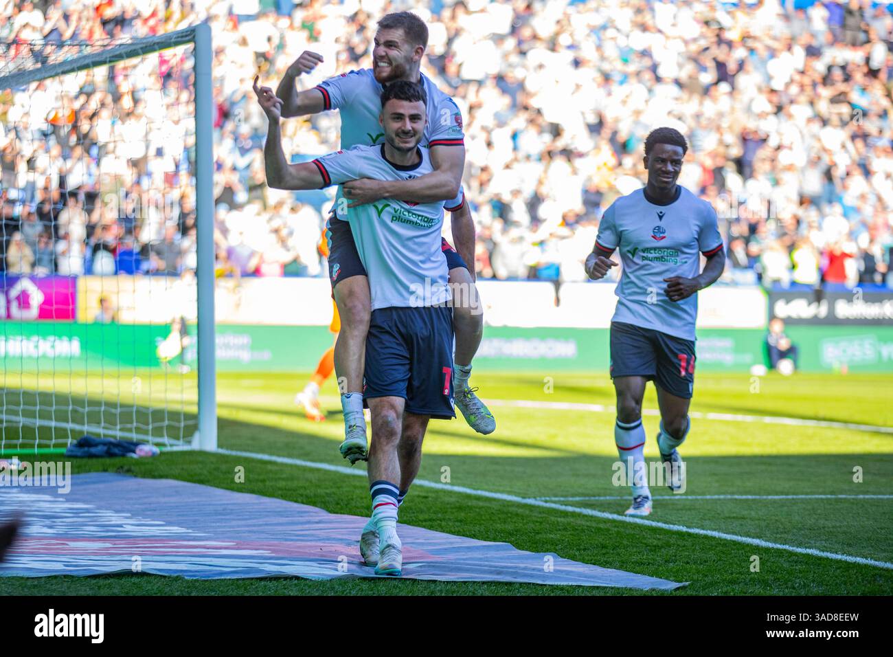 Goal 1-0 Aaron Collins #19 of Bolton Wanderers F.C.celebrates his goal ...