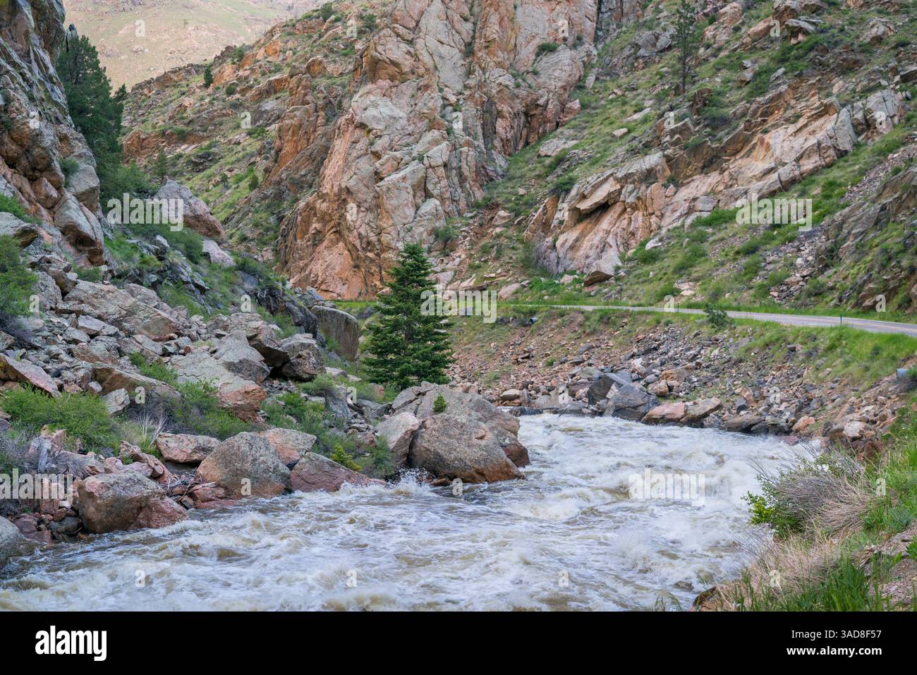 Cache la Poudre River in canyon narrows above Fort zCollins, Colorado ...