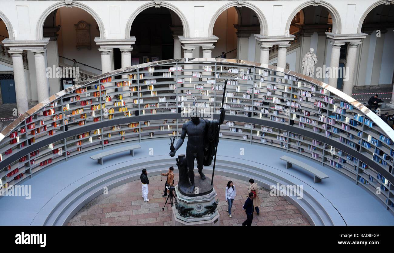 Milan, Library of Light installation by Es Devlin in the Cortile D ...