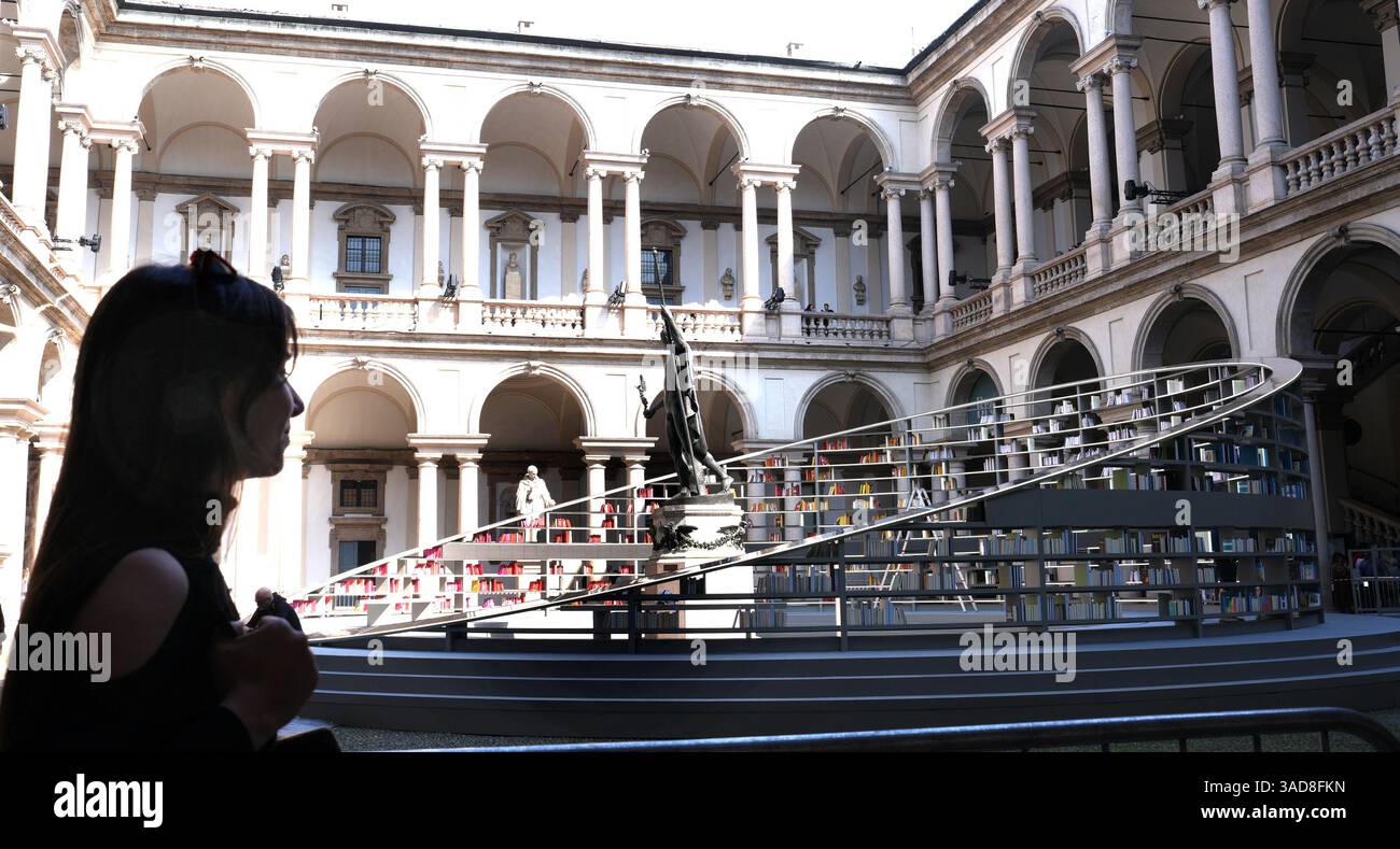 Milan, Library of Light installation by Es Devlin in the Cortile D ...