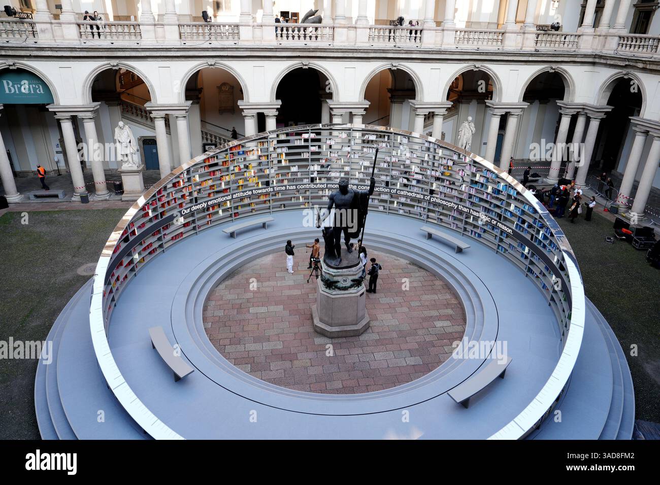 Milan, Italy. 05th Apr, 2025. Milan, Library of Light installation by ...
