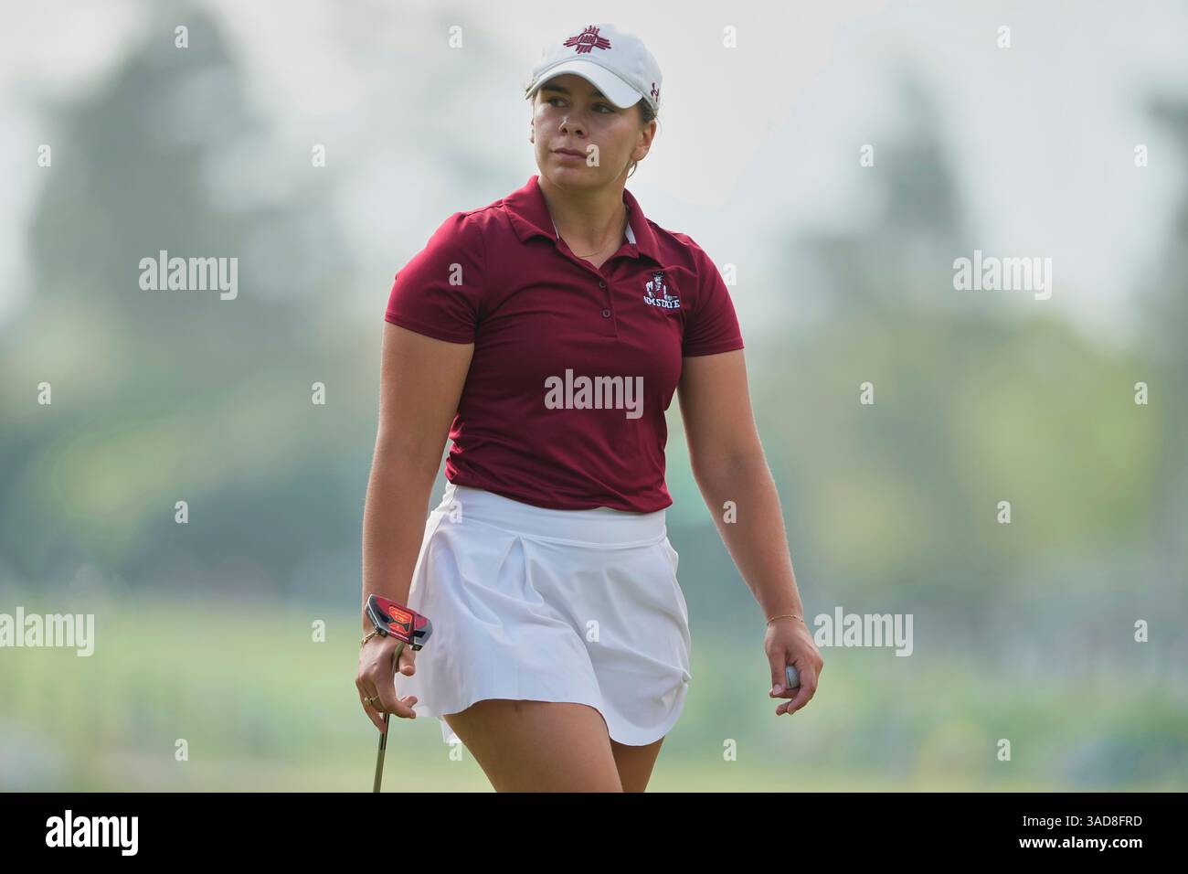 Emma Kaisa Bunch, of Denmark, walks off the first green during the ...