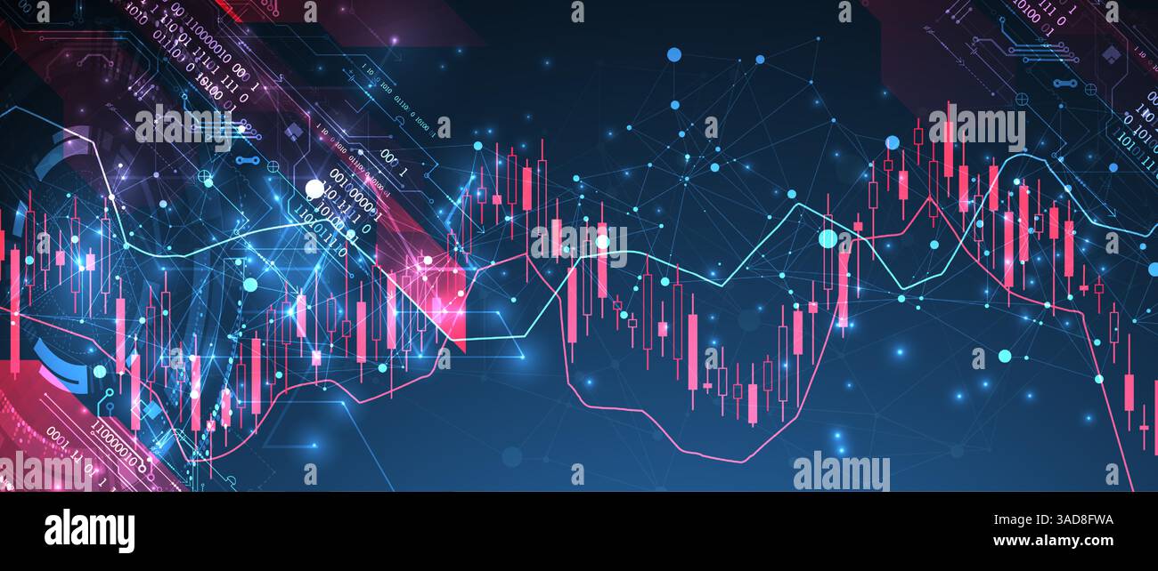 Financial trade concept. Stock market and exchange. Candle stick graph ...